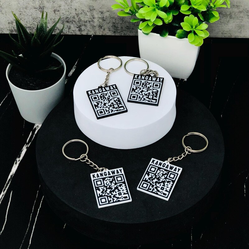 Qr Code Keychain - Etsy