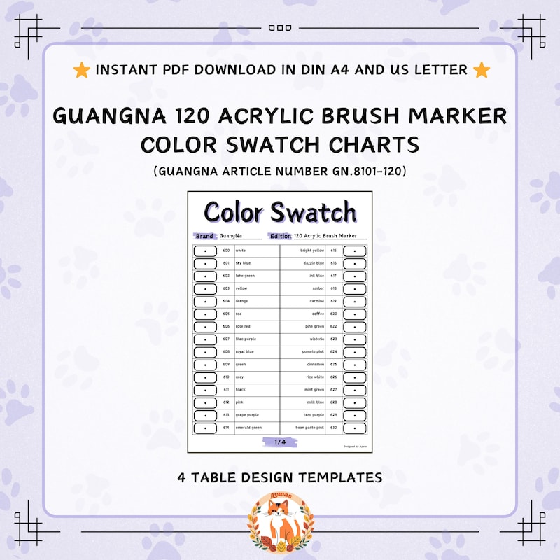 Nuancier guang na 168 - Etsy France