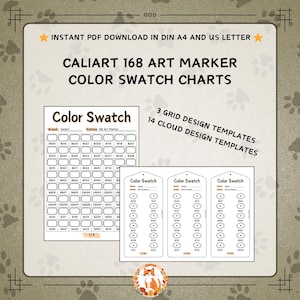 Swatch Chart for the Caliart Alcohol Markers - Etsy