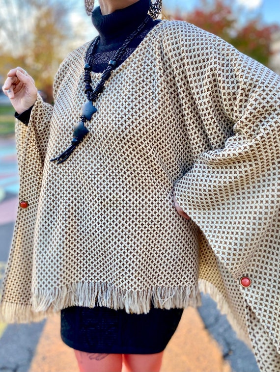 Vintage Metalic Gold Shawl with Fringe - Gem