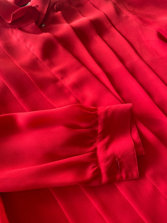 Vintage Pleated Office Blouse - Gem