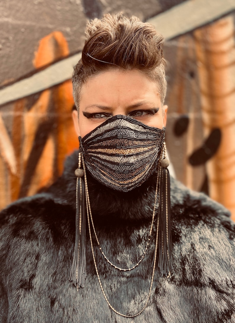 Avant-garde Repurposed Beaded Face Mask - Etsy