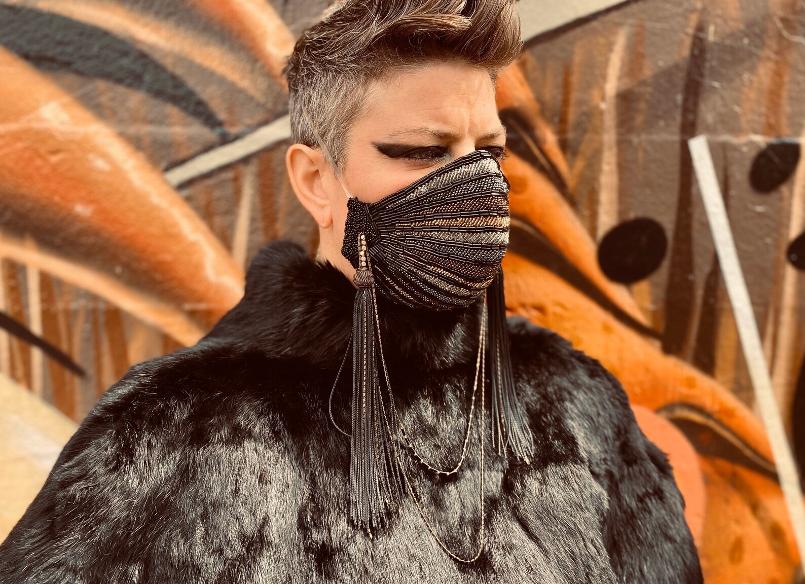 Avant-garde Repurposed Beaded Face Mask - Etsy