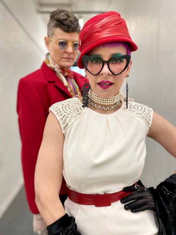 Rhinestone Party Dress with Princess Seam Piping - Gem