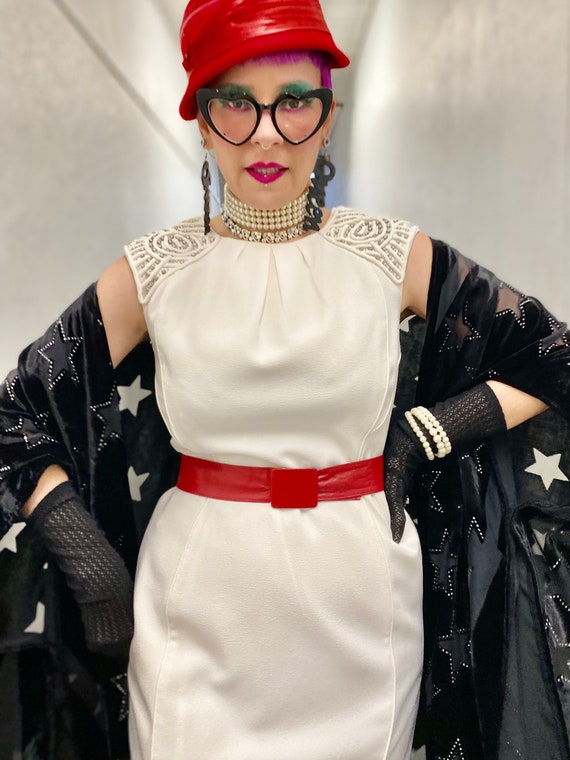 Rhinestone Party Dress with Princess Seam Piping - Gem