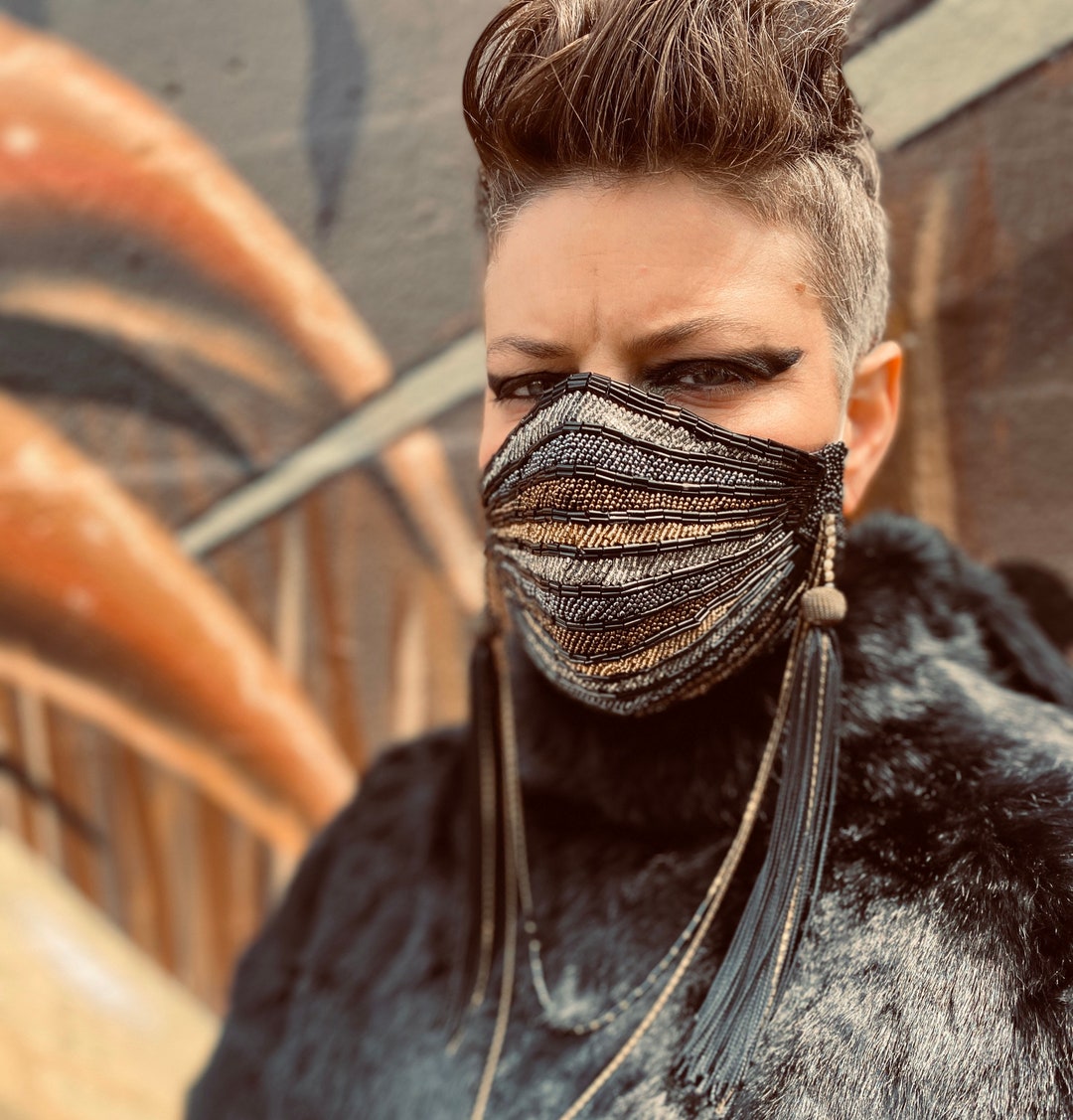 Avant-garde Repurposed Beaded Face Mask - Etsy