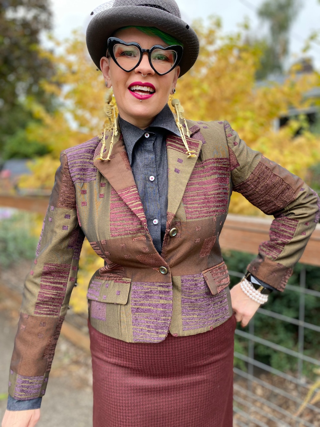 Vintage Velvet Patchwork Blazer - Etsy