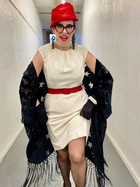 Rhinestone Party Dress with Princess Seam Piping - Gem