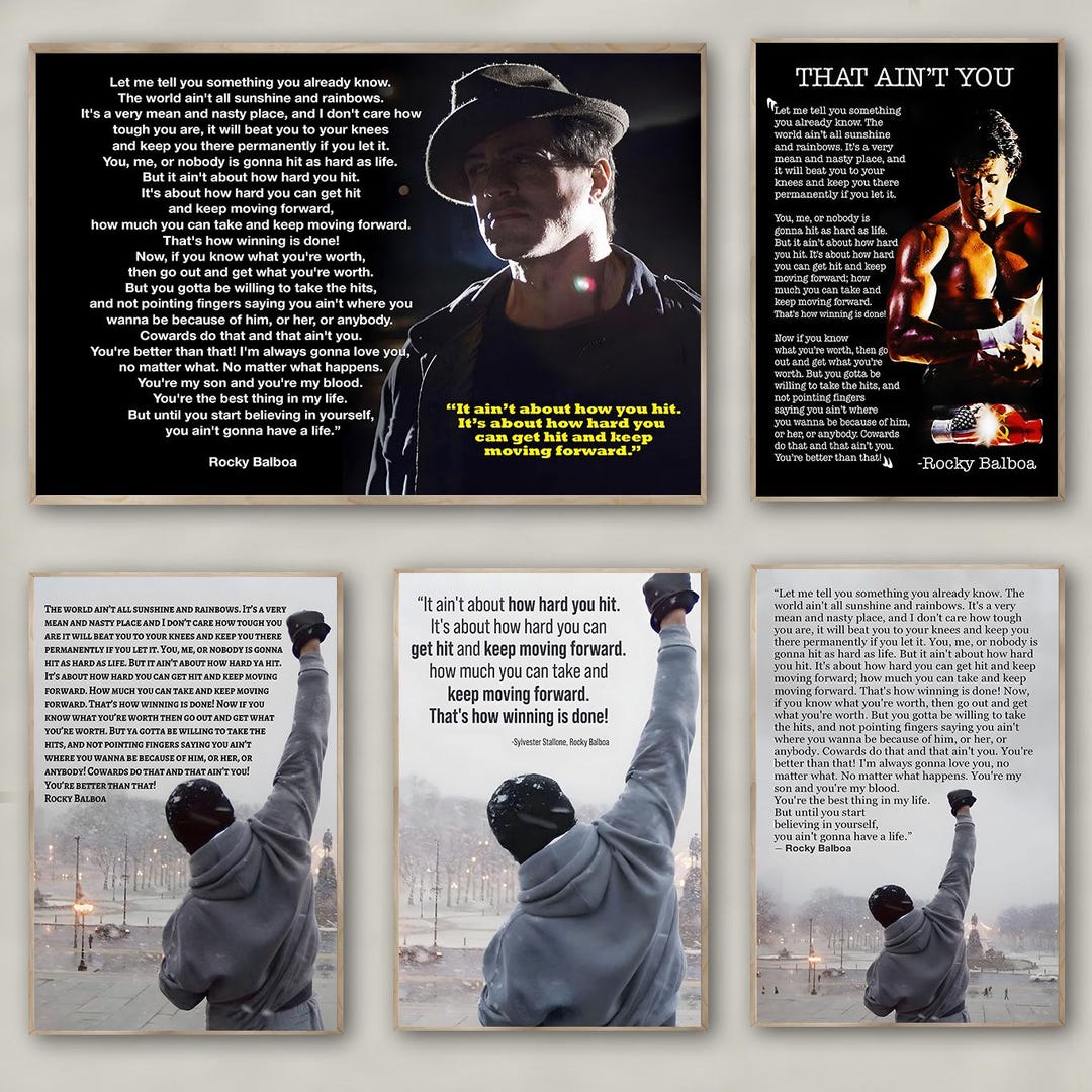 Rocky Movie Motivational Quote Poster | High Quality Canvas Print ...