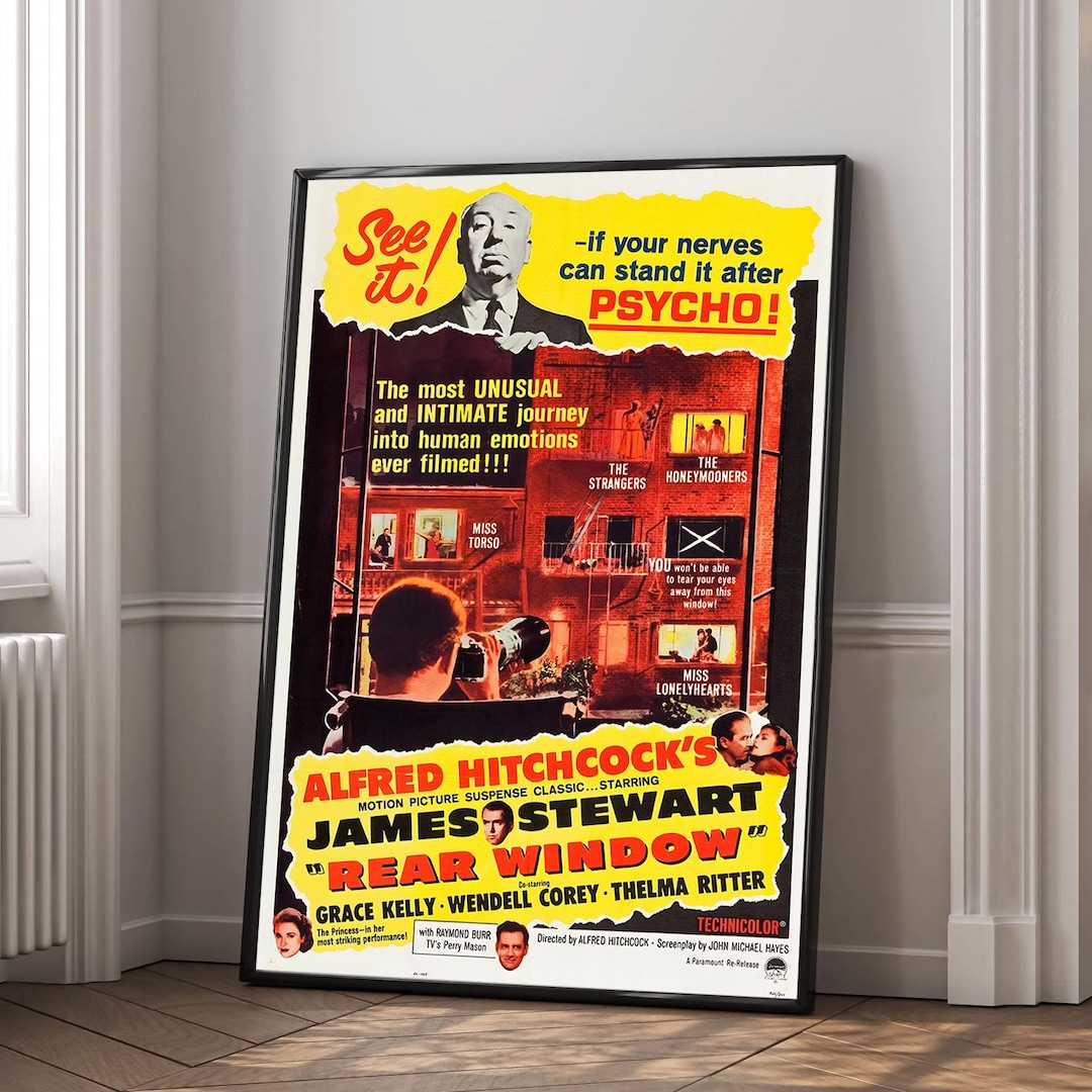 Rear Window Movie Poster High Quality Canvas Print Wall Art Living Room ...