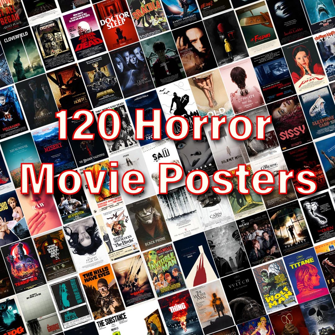 120 Horror Movie Posters – Digital Downloads & Wall Puzzles for Horror ...