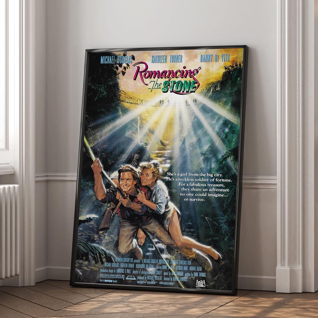 Romancing the Stone Movie Poster | High Quality Canvas Print | Wall Art | Living Room Decoration ...