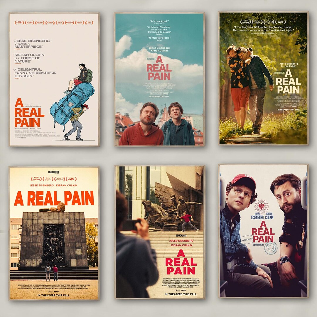 A Real Pain Movie Poster Canvas | Vintage Wall Art Print | Home Theater ...