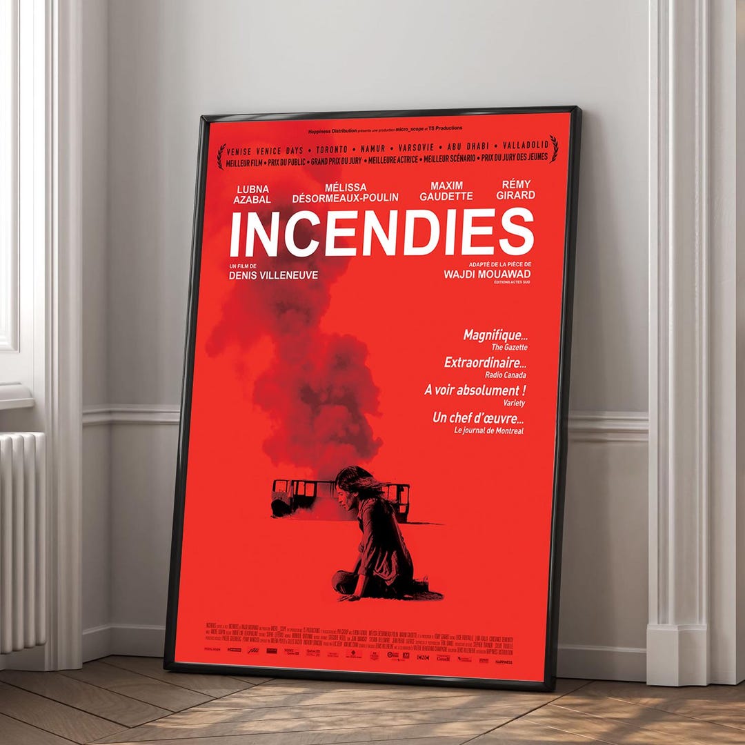 Incendies Movie Poster | High Quality Canvas Print | Wall Art | Living ...