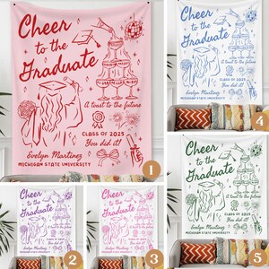 Personalized Graduation Party Decor 2025, Custom Graduation Tapestry ...