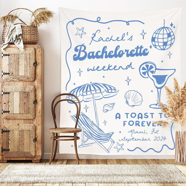 Personalized Beach Bachelorette Party Decor, Beach Party Weekend ...