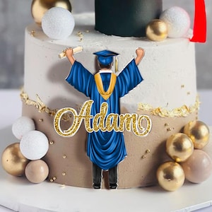 Personalized Graduation Cake Decor Gift, Custom Boy Graduation Cake ...