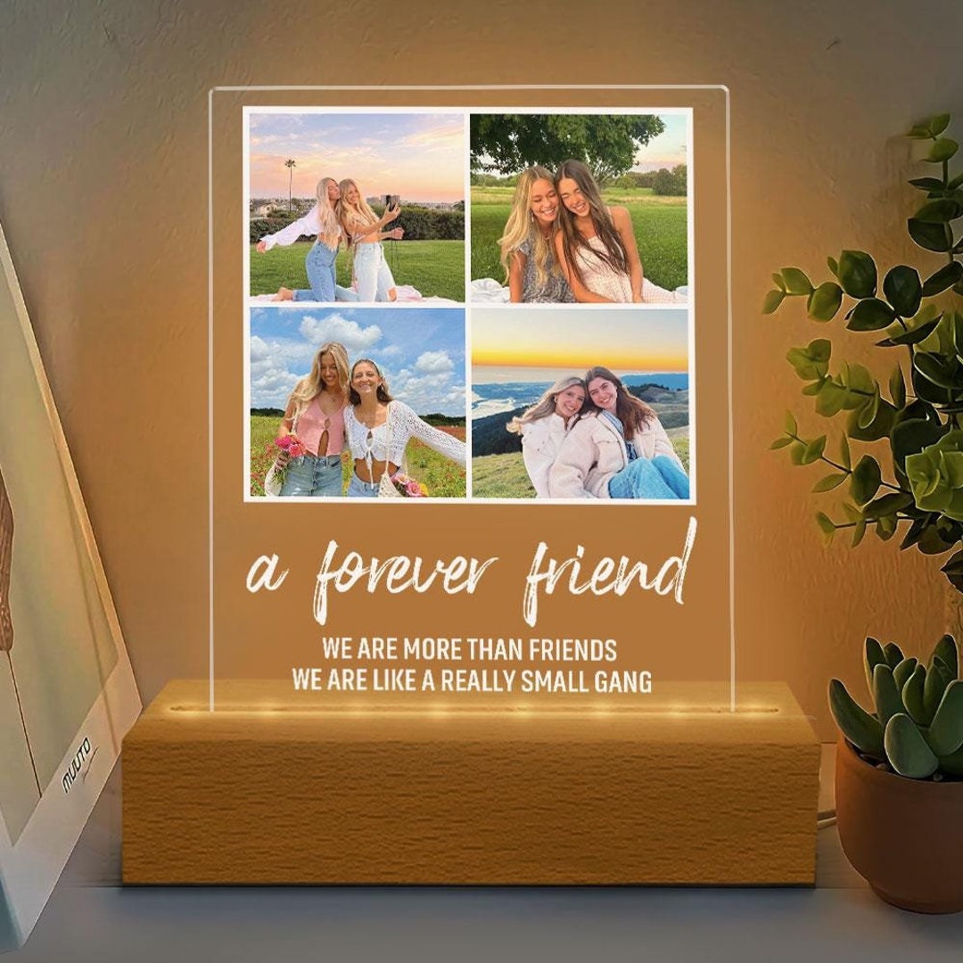 Personalized Besties Gift, Best Friend Plaque Light, Besties Photo ...