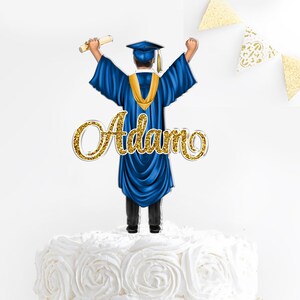 Personalized Graduation Cake Decor Gift, Custom Boy Graduation Cake ...