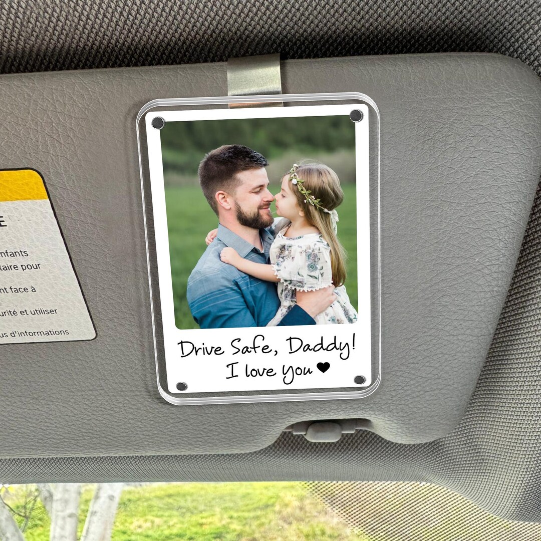 Personalized Dad Magnetic Car Visor Clip PHOTO INCLUDED, Father's Day ...