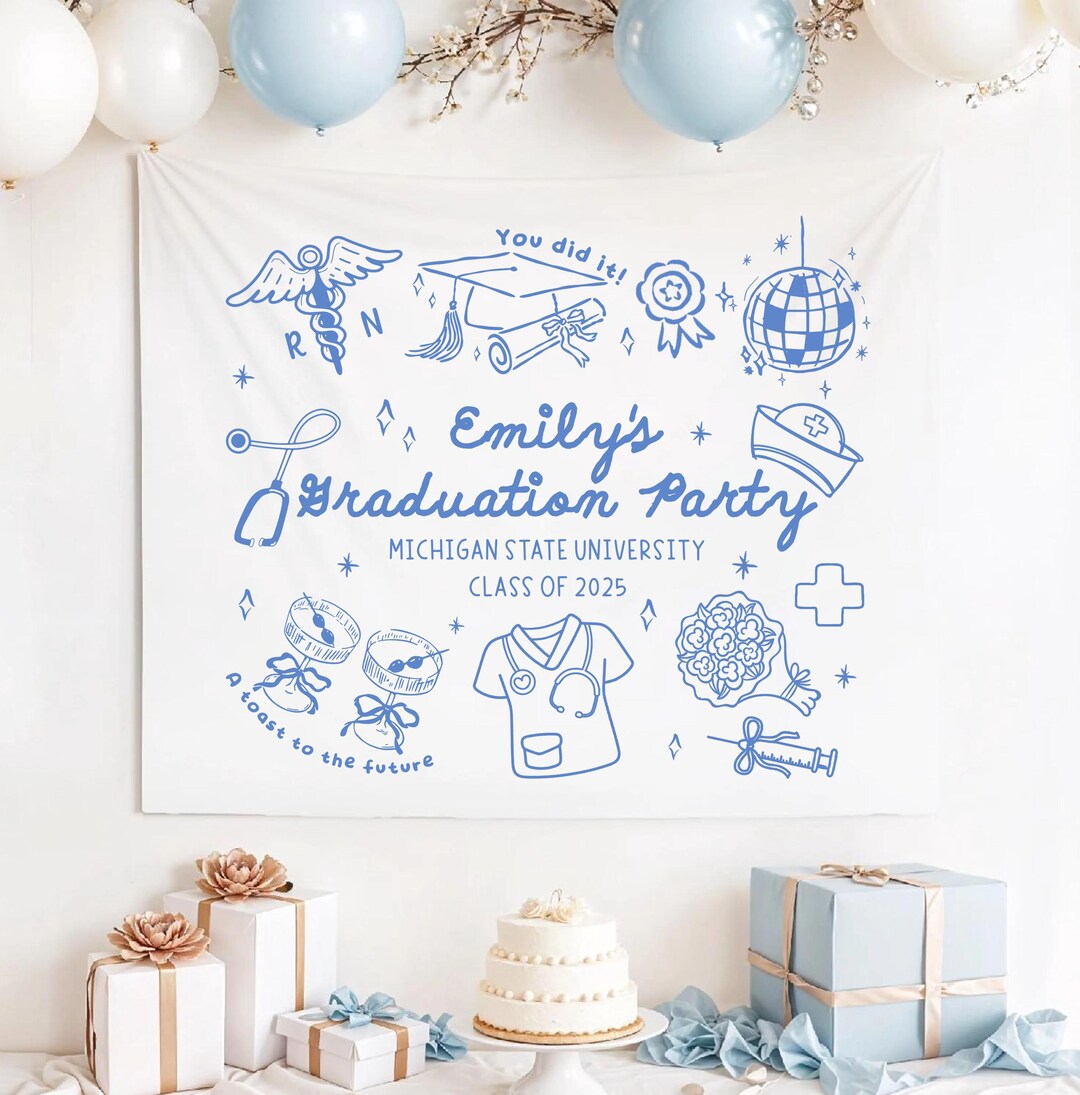 Personalized Graduation Party Decor 2025, Custom Nurse Graduation ...