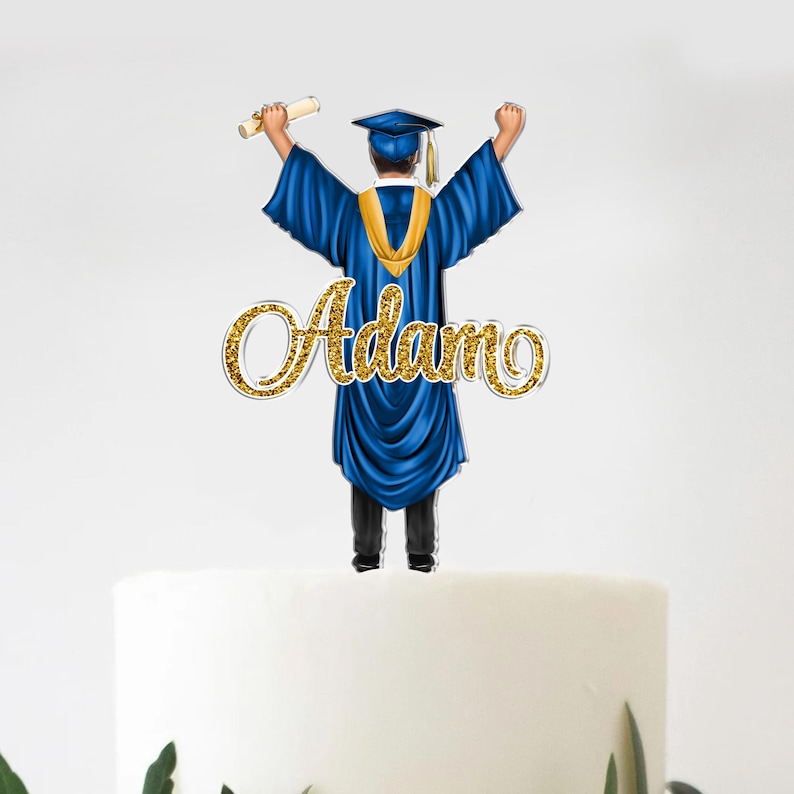 Personalized Graduation Cake Decor Gift, Custom Boy Graduation Cake ...