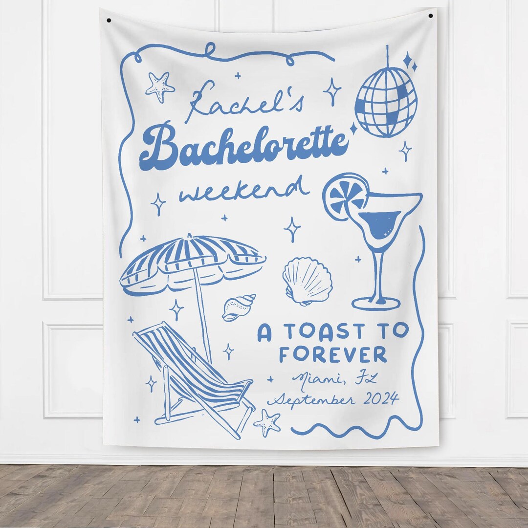 Personalized Beach Bachelorette Party Decor, Beach Party Weekend ...