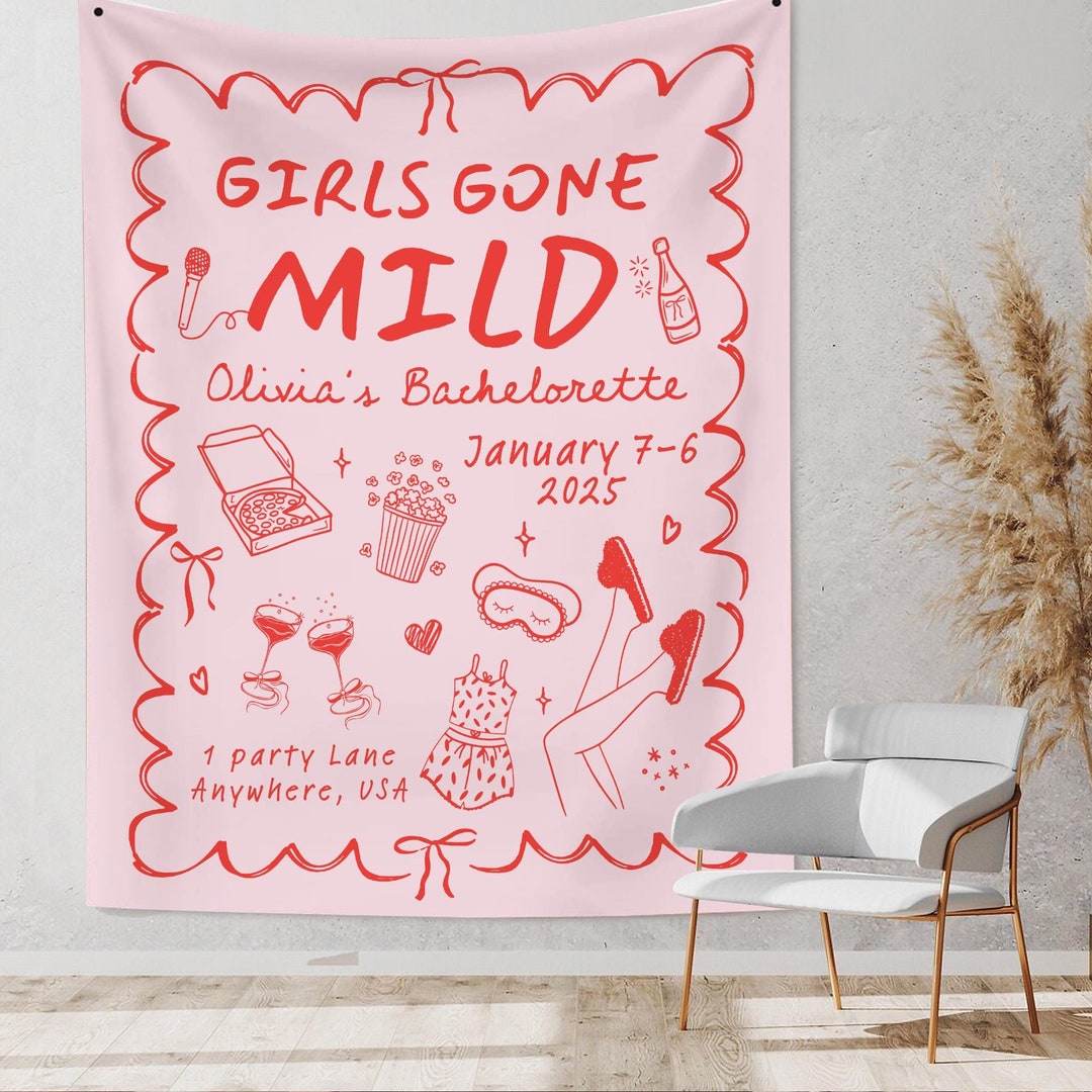 Personalized Bachelorette Party Decor, Girls Gone Mild Slumber Party ...
