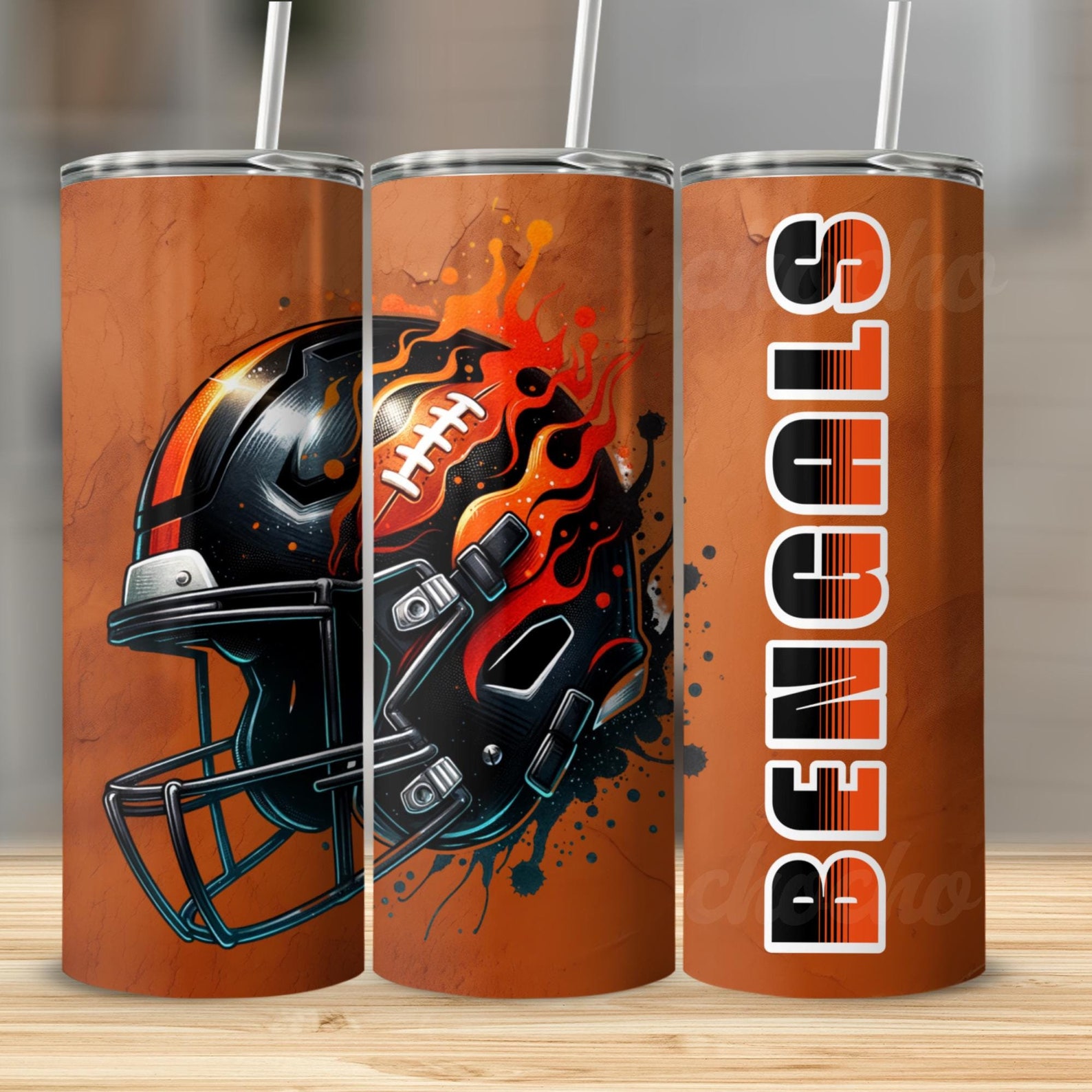 Bengal 20oz Skinny Tumbler Wrap PNG, Sport 20oz Tumbler PNG, Mascot ...