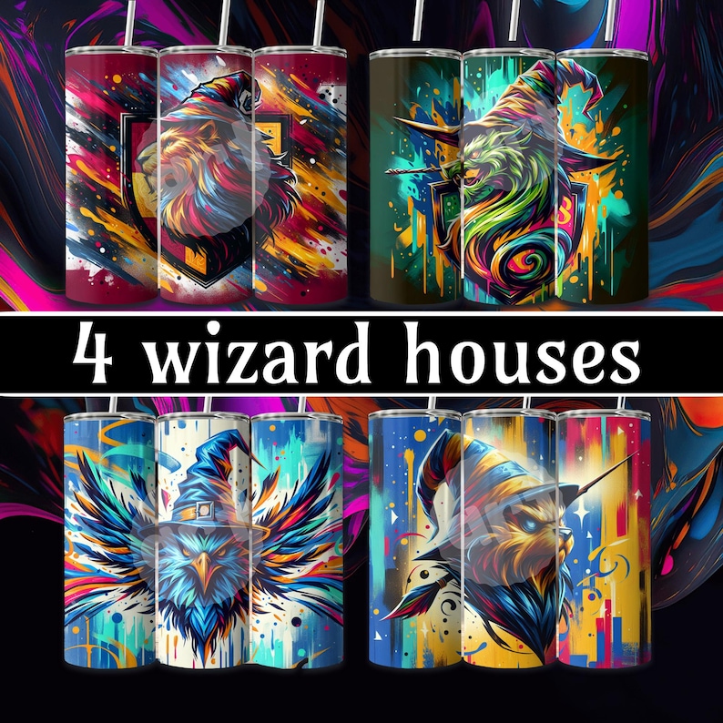 Wizard Houses Tumbler Wrap: Magic School PNG (digital Download) - Etsy