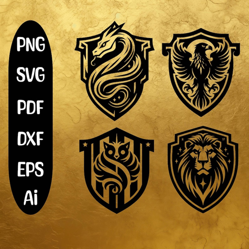 Wizard House Crests SVG: Magic School Cut Files (digital Download) - Etsy