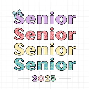 Senior 2025 PNG, Pastel Colors, Cheetah Print and Cow Print - Etsy
