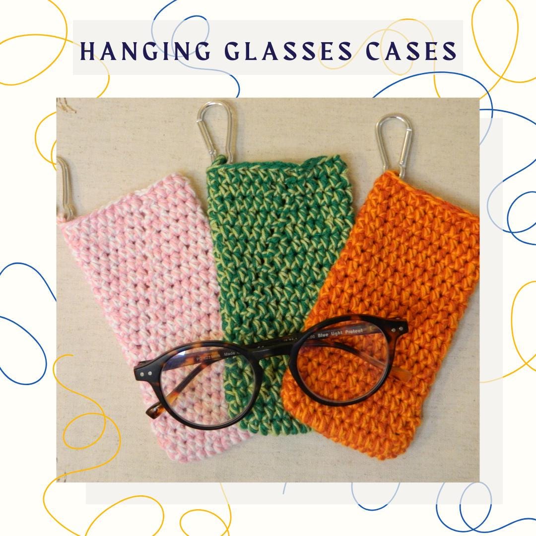Crochet Glasses Case With Clip | Hanging Glasses Case | Gym Locker ...