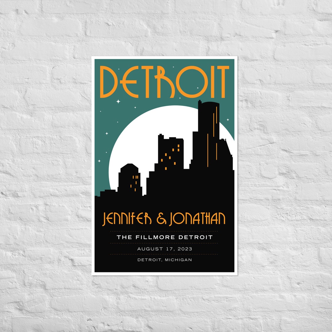 Customizable Detroit Wedding Poster - 24 X 36, Customize Names and ...