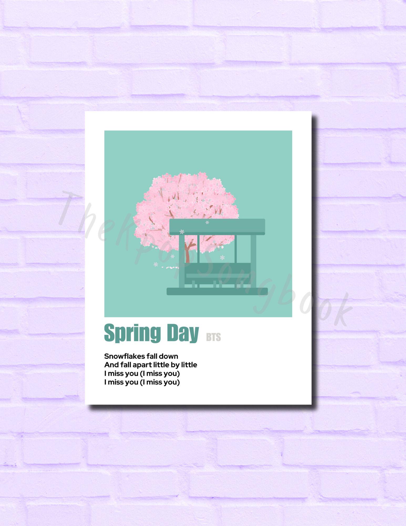 BTS Spring Day - Digital Art Wall Print - BTS Wall Art - Aesthetic Kpop ...