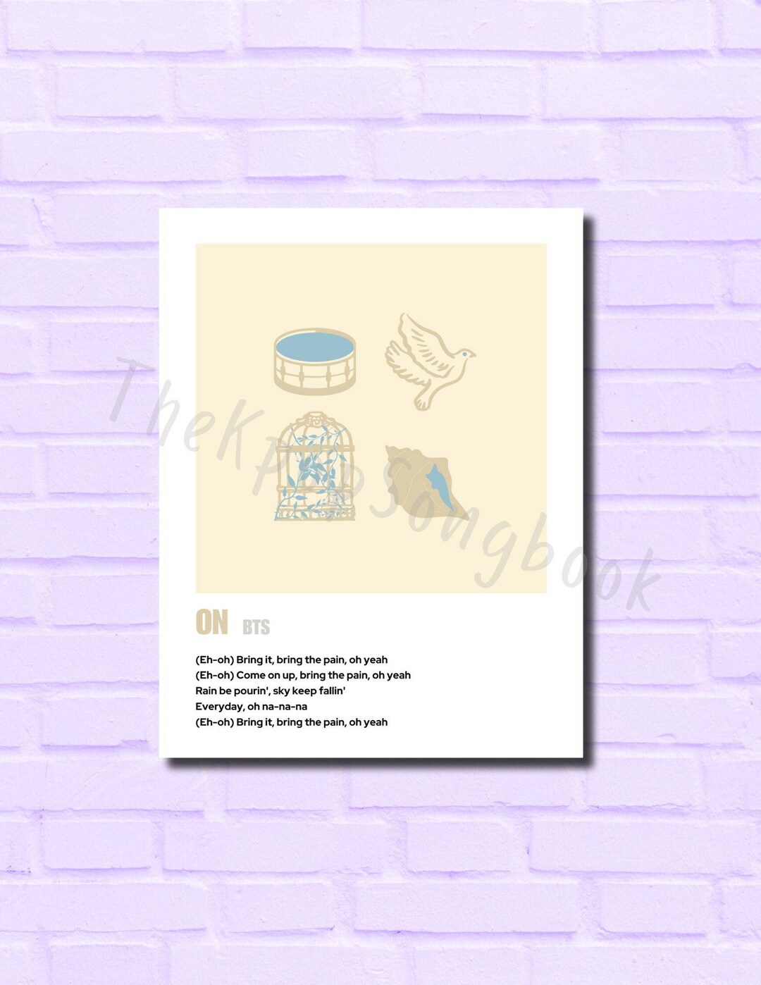 BTS ON - Digital Art Wall Print - BTS Wall Art - Aesthetic Kpop Decor ...