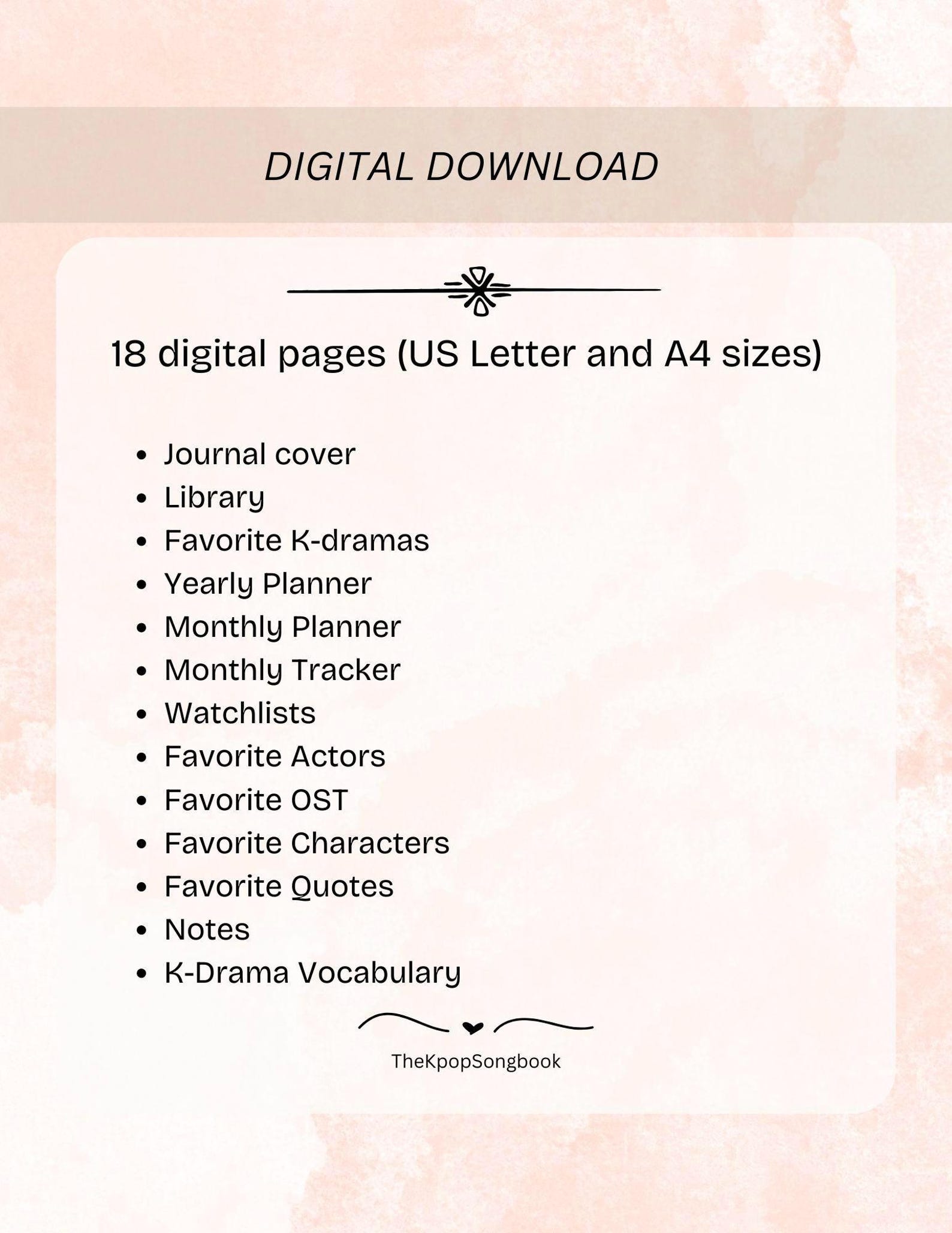 K-drama Journal - Digital K-drama Journal Download - Minimalist Journal ...