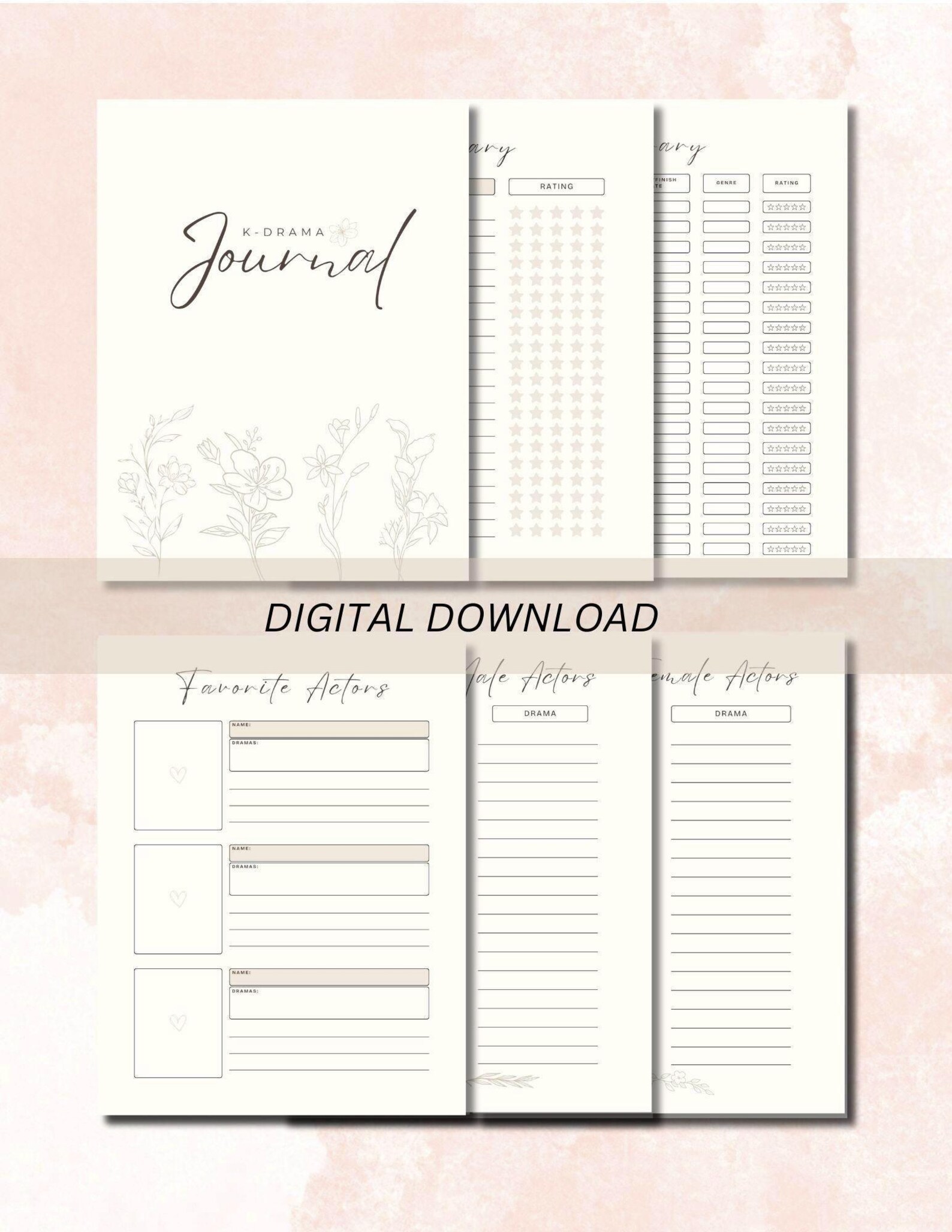 K-drama Journal - Digital K-drama Journal Download - Minimalist Journal ...
