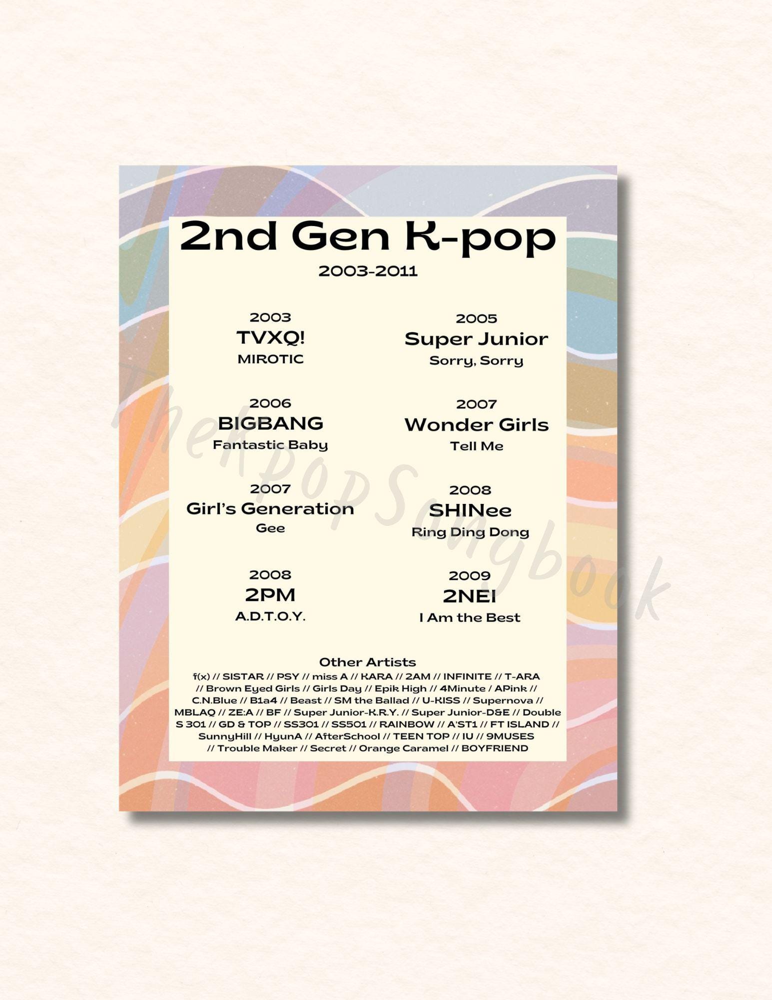K-pop Generations - Digital Kpop List - Kpop Artists - Printable Music ...