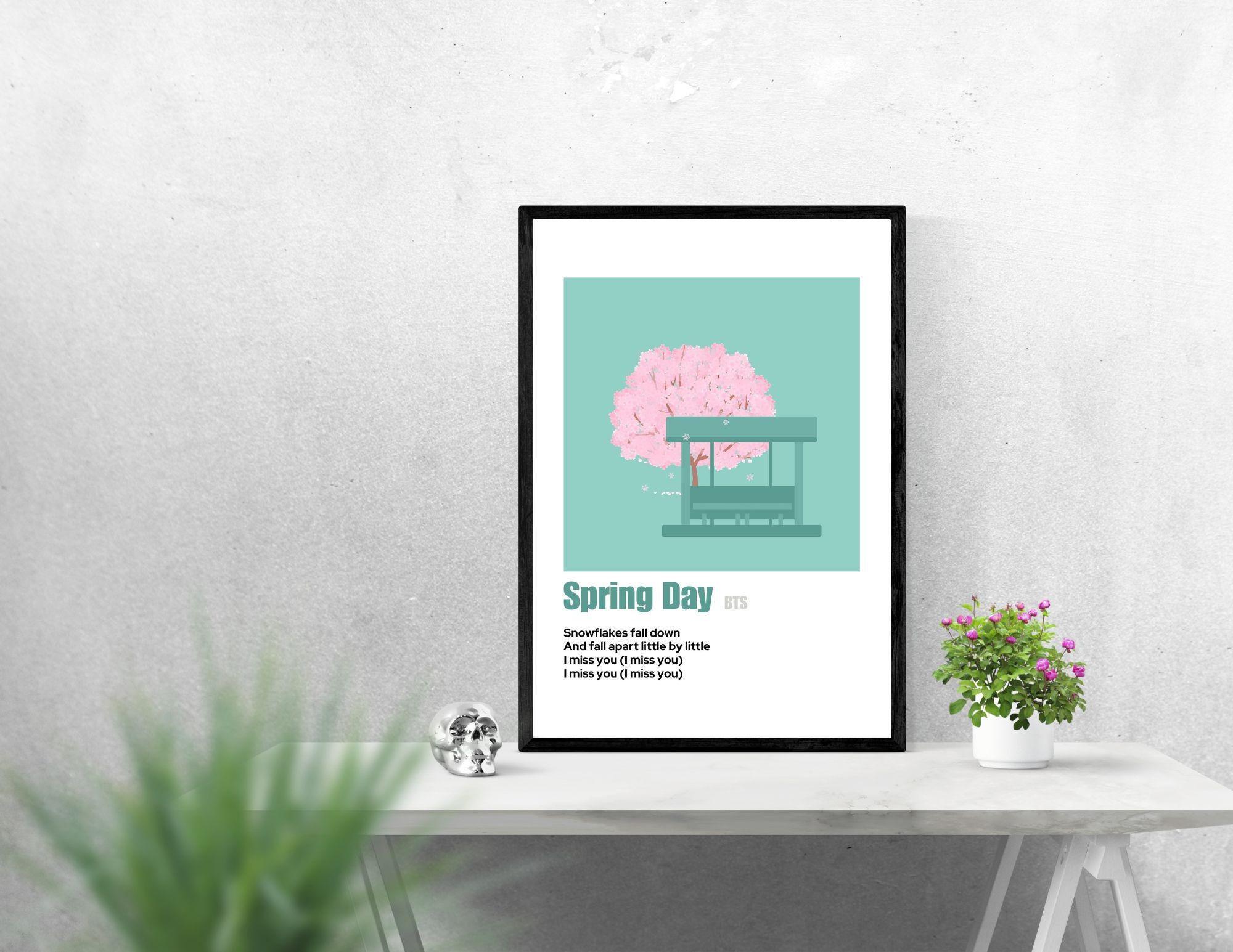 BTS Spring Day - Digital Art Wall Print - BTS Wall Art - Aesthetic Kpop ...