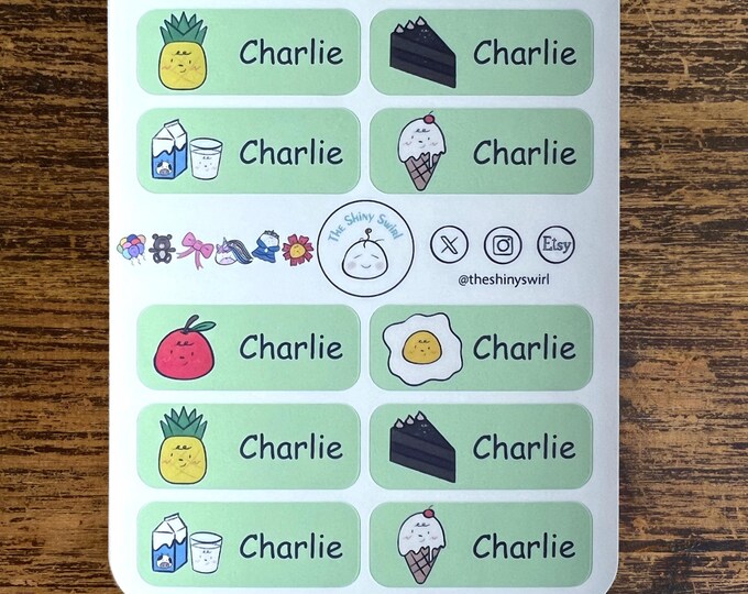 50 or 123 Stick on Name Labels, Gaming Name Labels, School Name ...