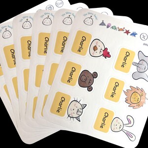 Large Stick on Name Labels, School Name Stickers, School Name Tags ...