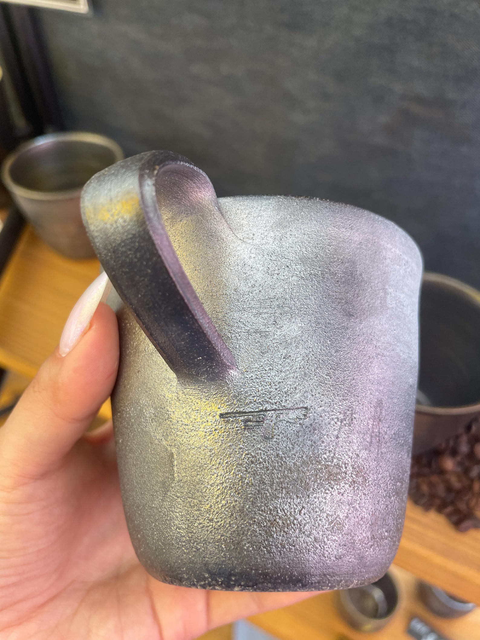 Japanese Coffee Mug Handmade Only One Cup BIZEN Ware All-natural Color ...