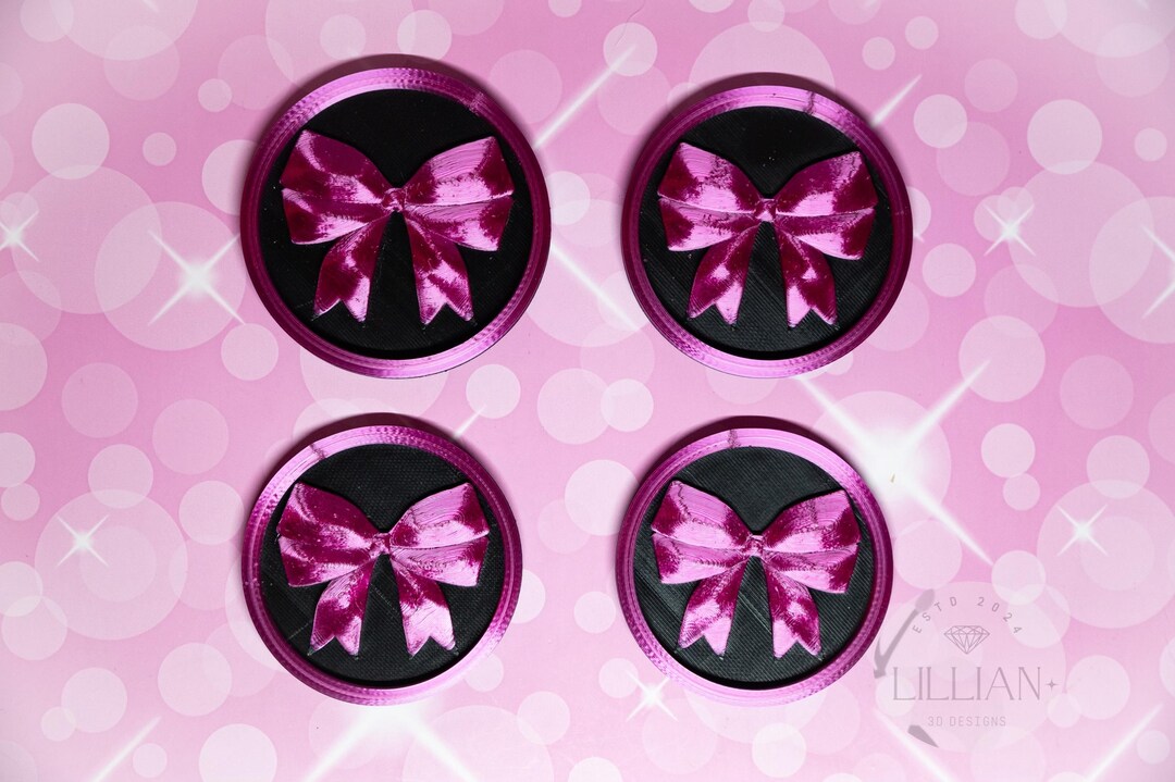 Bow SUV Coaster Set of 4, Plastic 3D Printed - Etsy