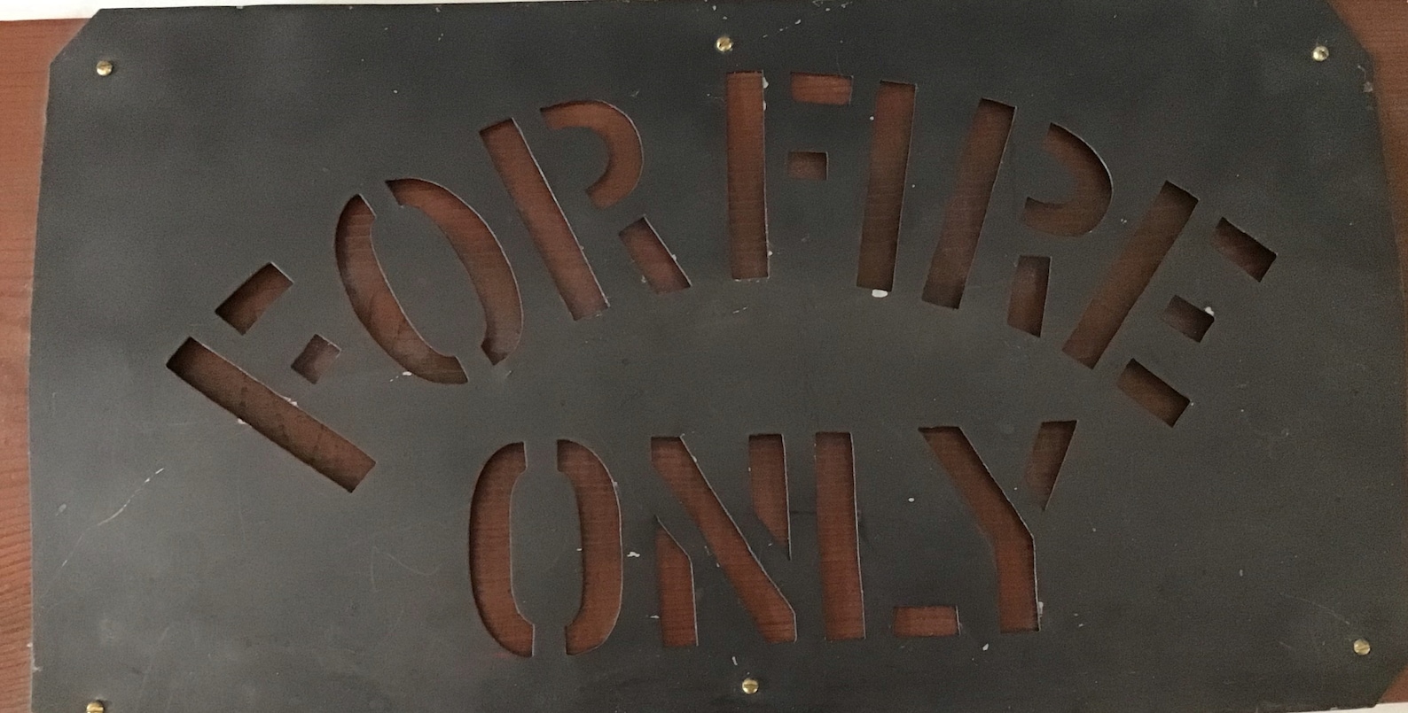 Vintage Metal FOR FIRE ONLY Sign Mounted on Wood - Industrial ...