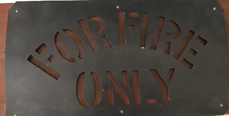 Vintage Metal FOR FIRE ONLY Sign Mounted on Wood - Industrial ...