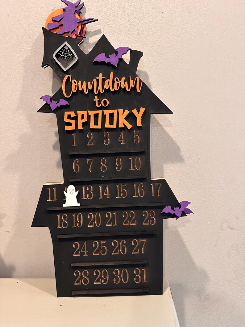 Halloween Countdown Calendar, Halloween Countdown Sign, Haunted House ...