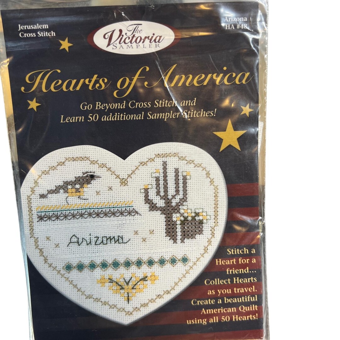 Victoria Sampler Hearts of America Arizona Cross Stitch Kit New - Etsy
