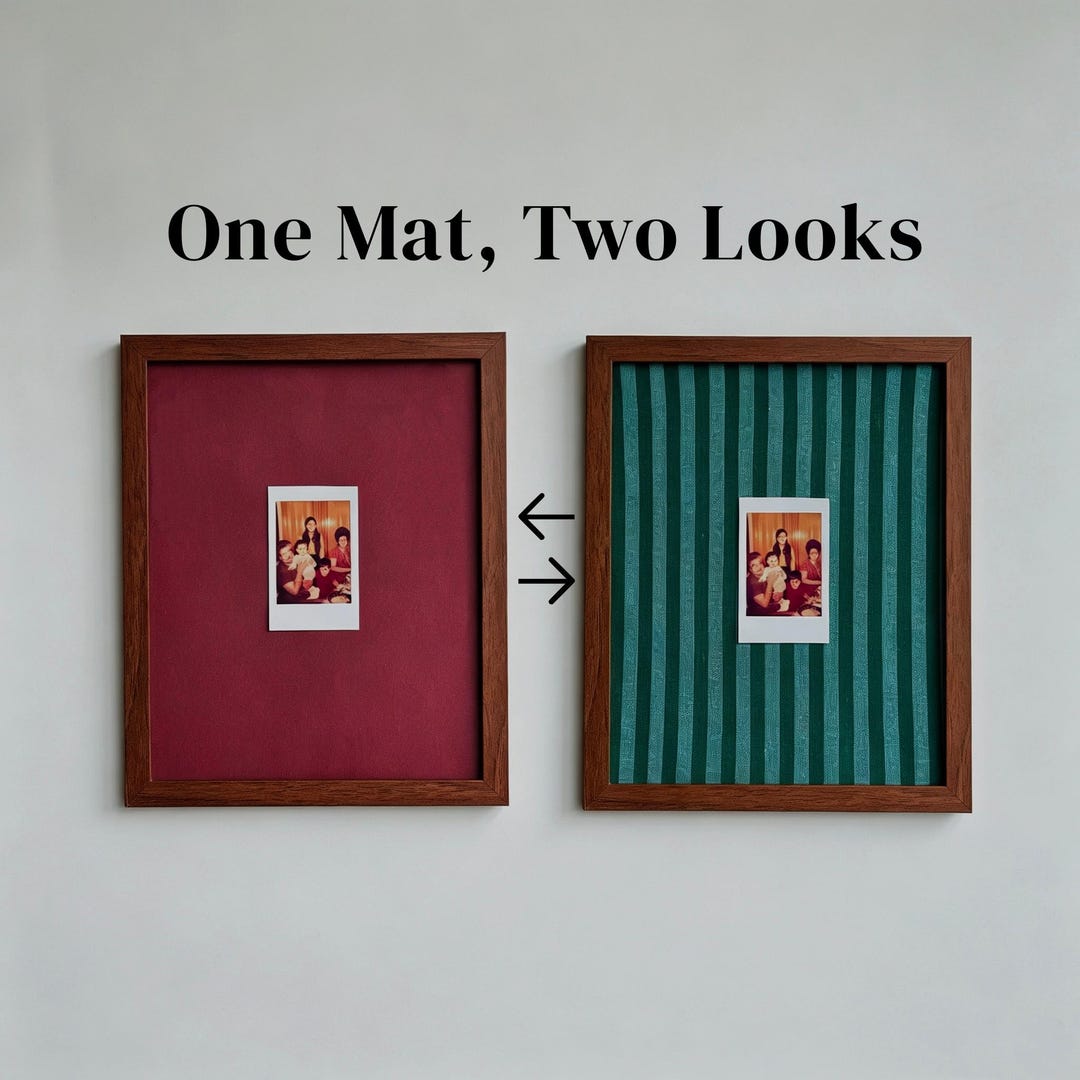Custom Fabric Wrapped Photo Mat | Reversible 8x10 Picture Frame Mat ...