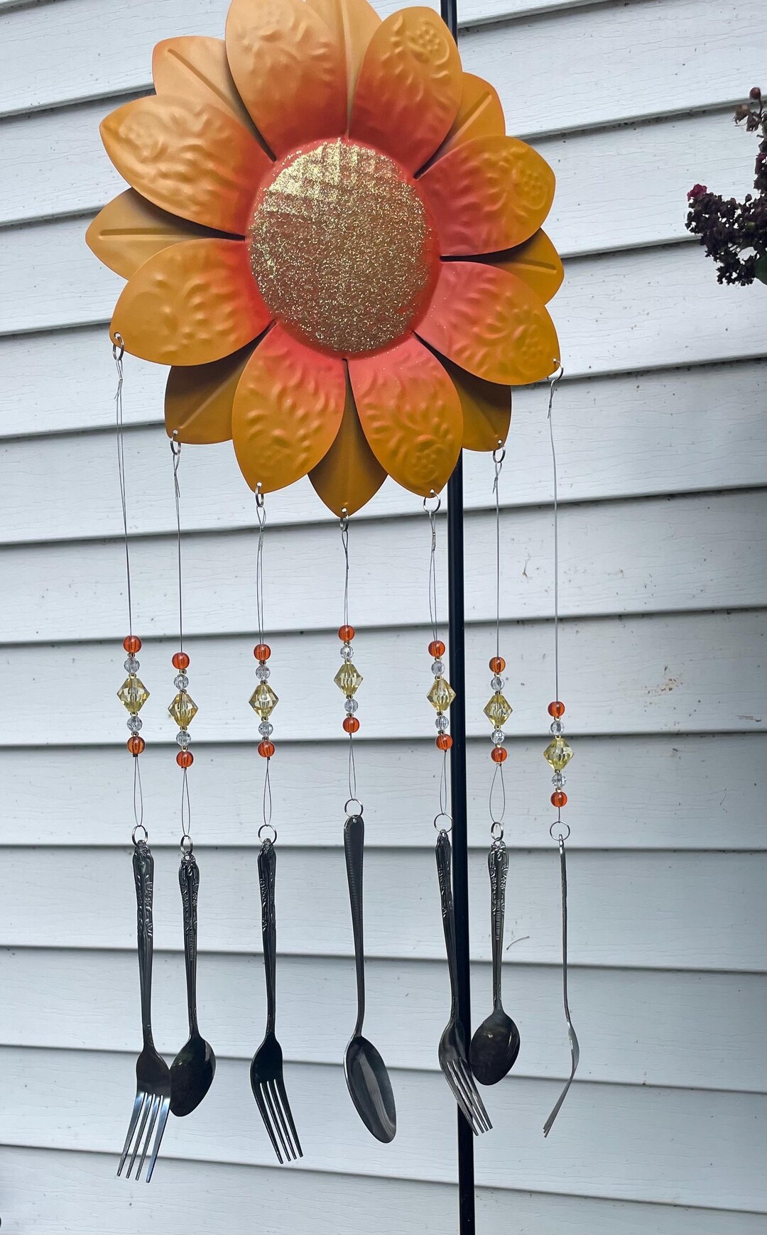 Metal Sunflower Wind Chime - Etsy